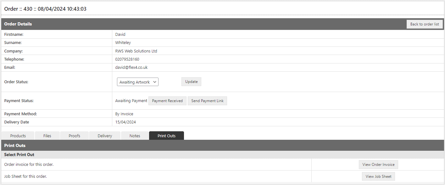 OPS Print eCommerce – Back-Office | Online Print Solution