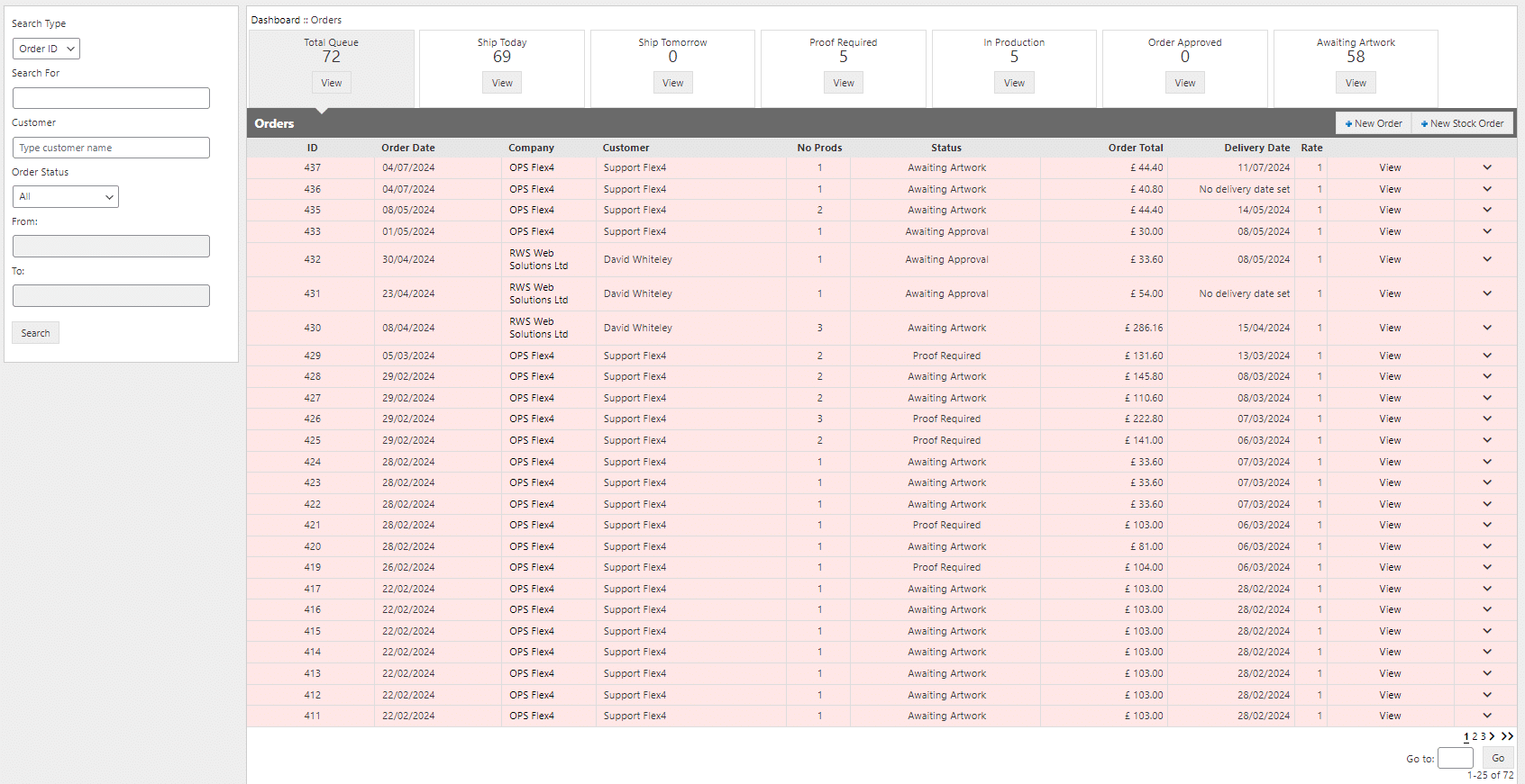 OPS Print eCommerce – Back-Office | Online Print Solution